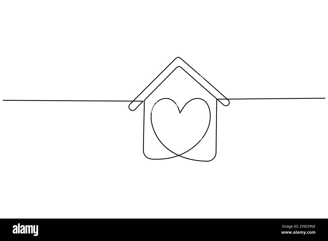 House continuous one line drawing of isolated outline vector icon Stock ...