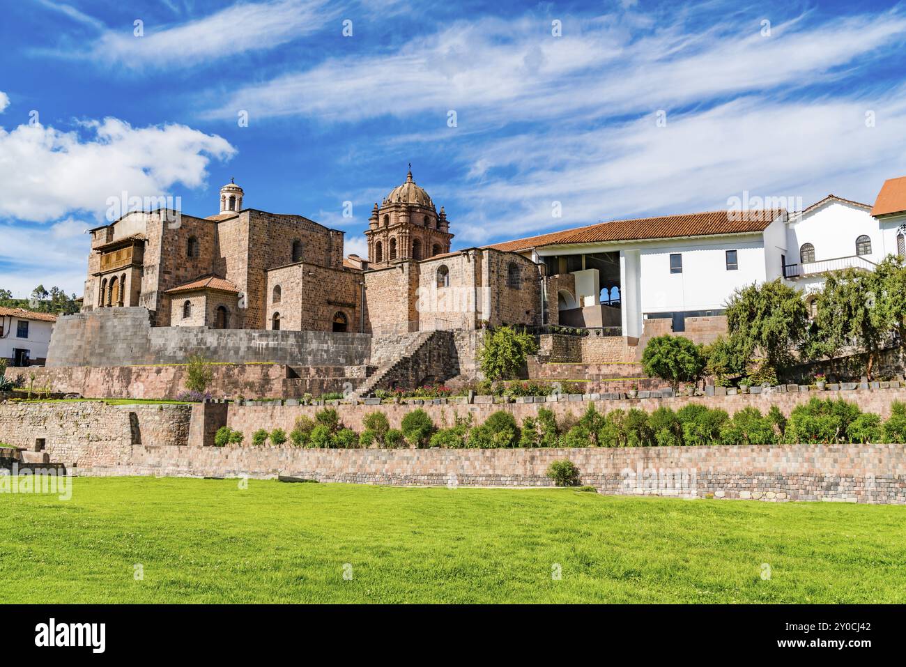 View of Qurikancha in Cusco the most important temple in the Inca ...
