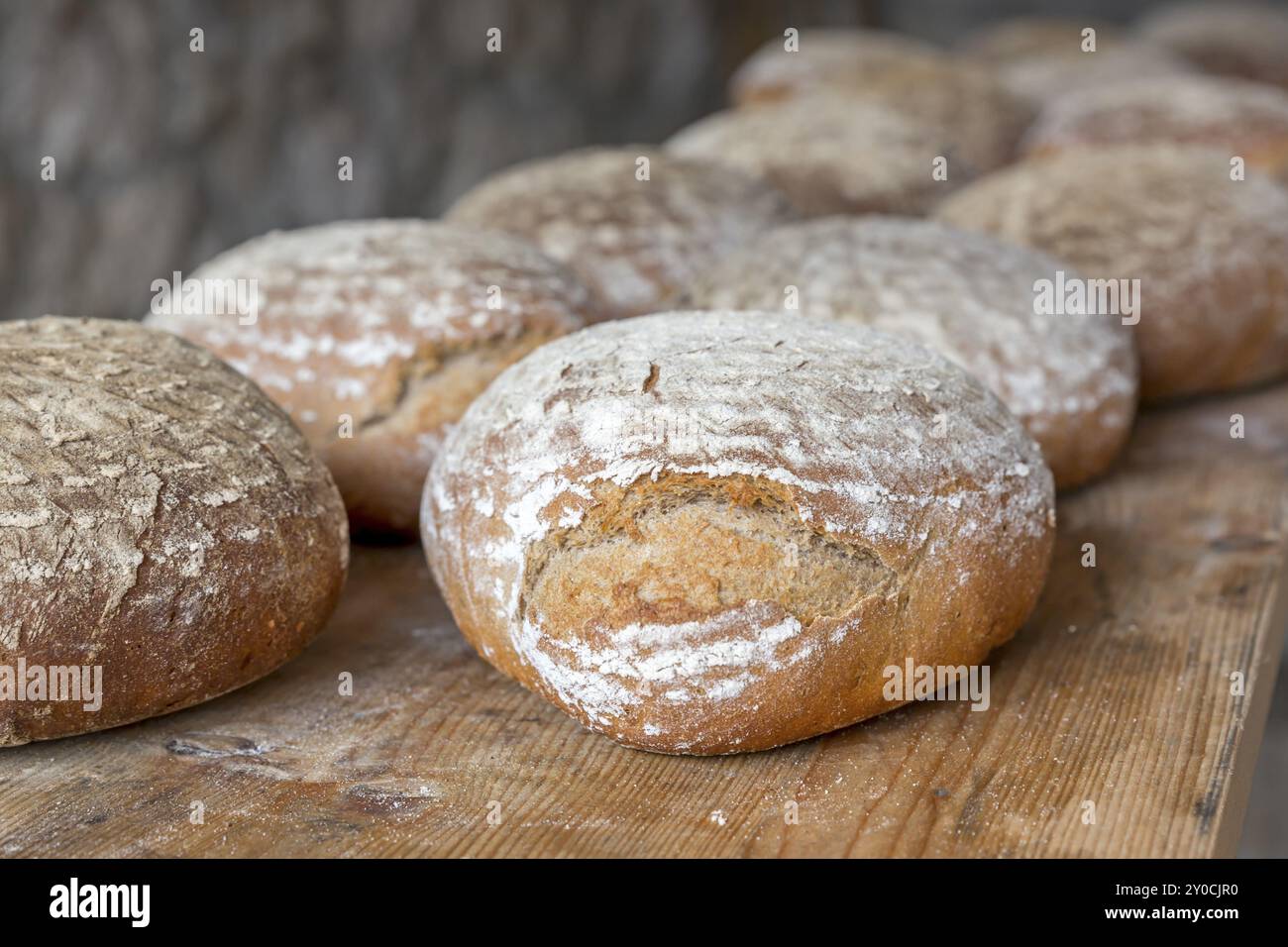 Farmhouse bread fresh from the oven Stock Photo - Alamy