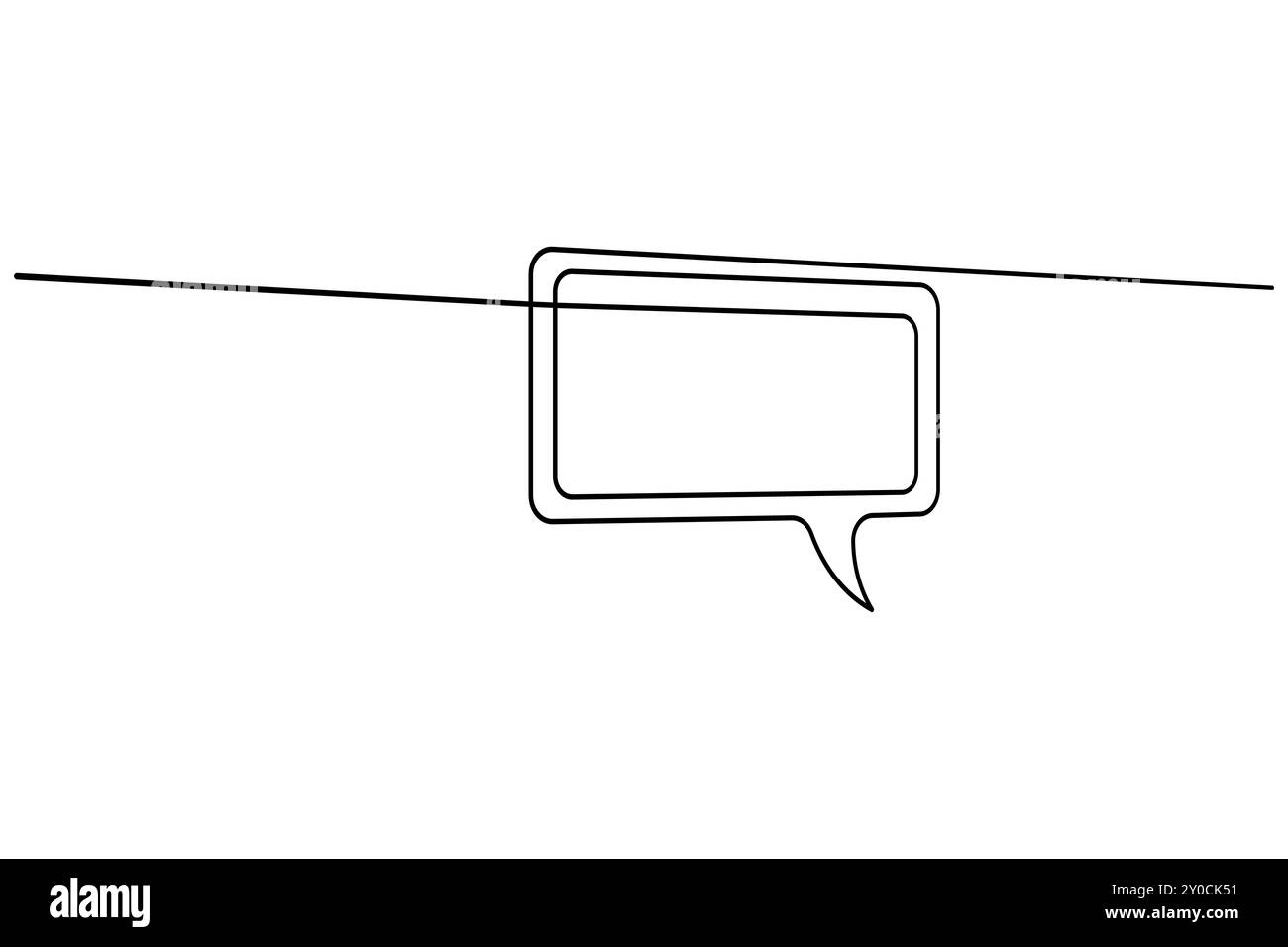 Speech bubble shape continuous one line drawing of isolated outline vector icon Stock Vector ...