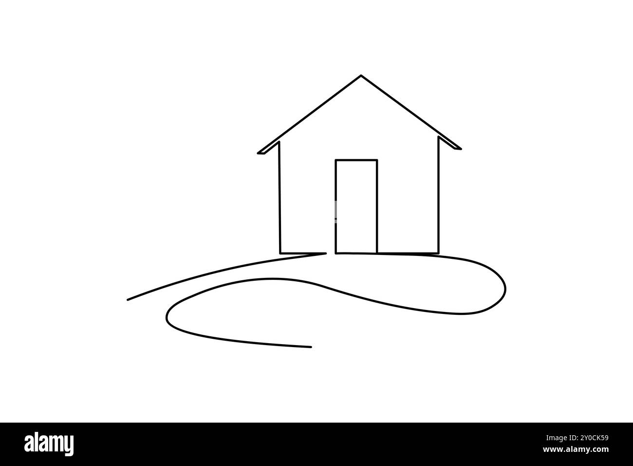 House continuous one line drawing of isolated outline vector icon Stock ...