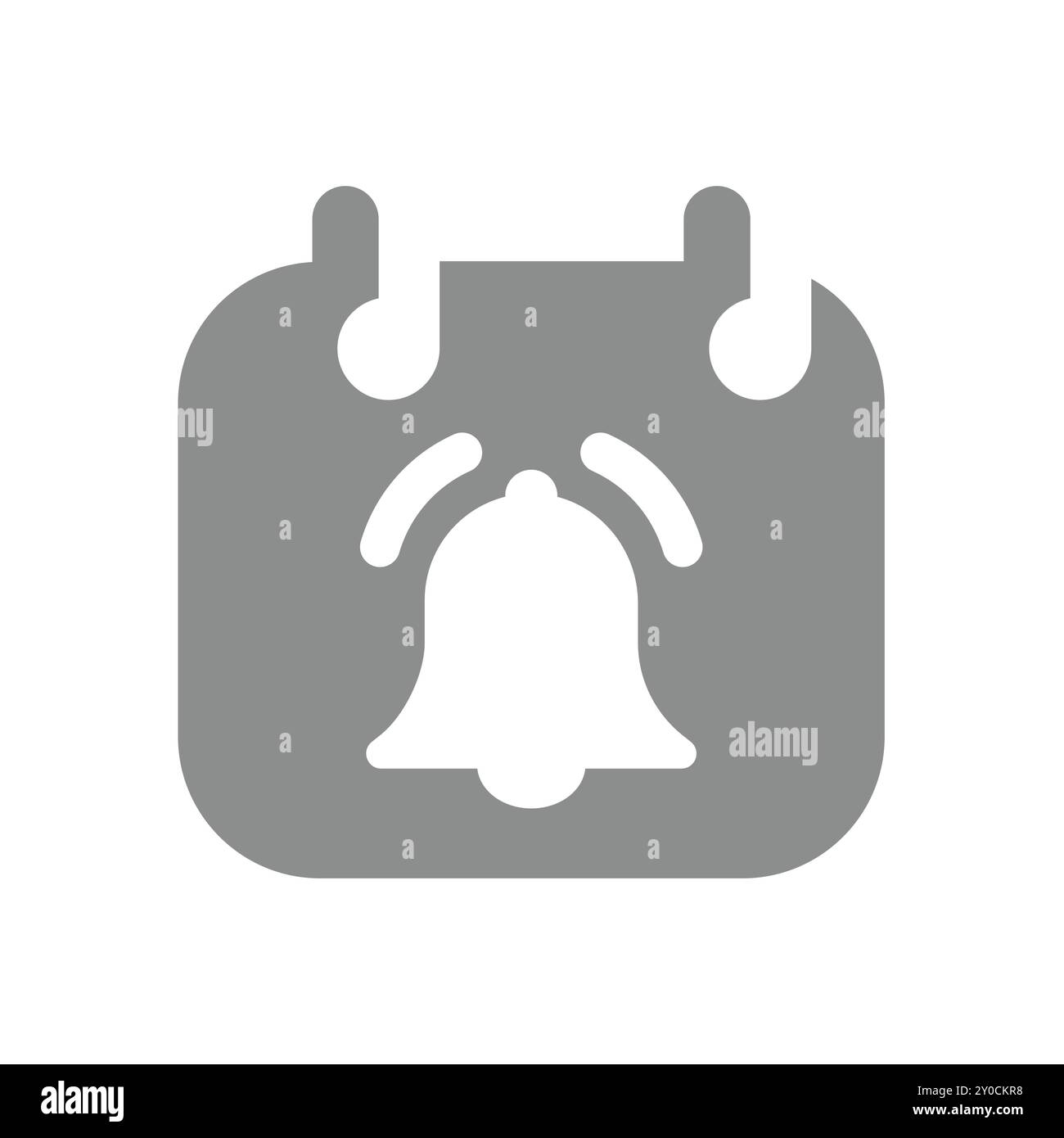 Calendar bell reminder vector icon. Schedule, alarm filled symbol Stock ...