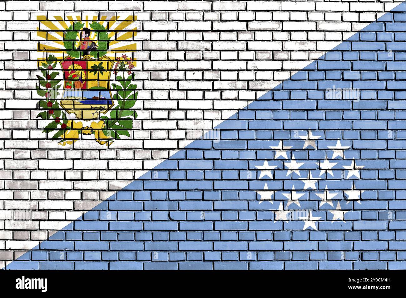 Flag of Sucre State painted on brick wall Stock Photo - Alamy