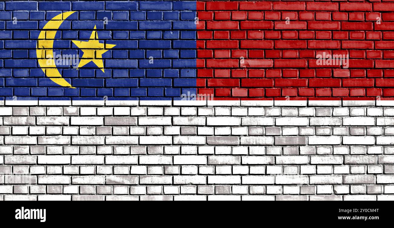 Flag malaysia on brick hi-res stock photography and images - Alamy