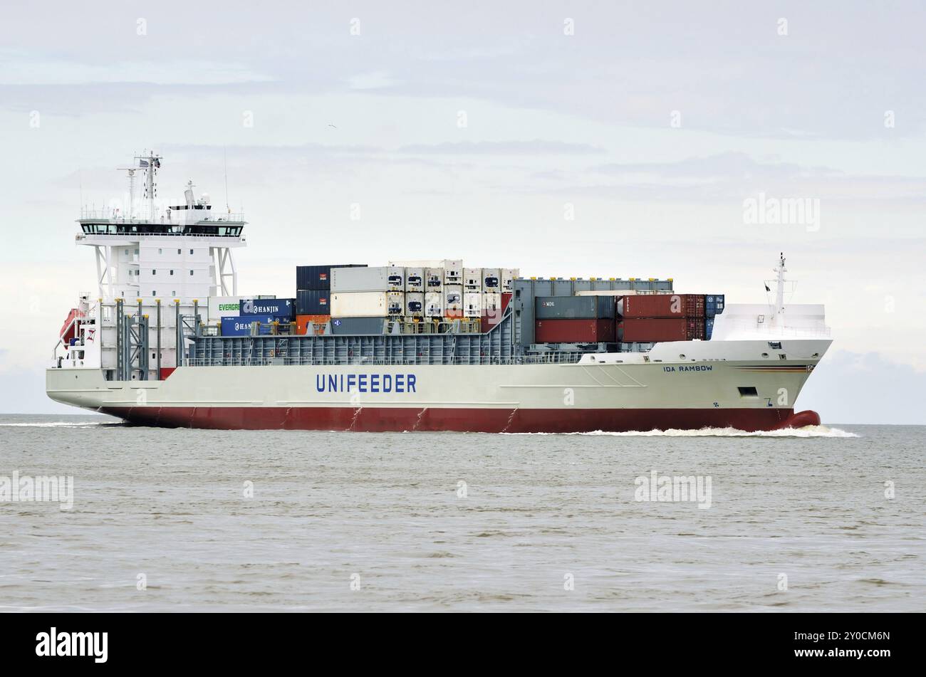 Container vessel Ida Rambow, IMO No. 9354478 inbound off Cuxhaven ...
