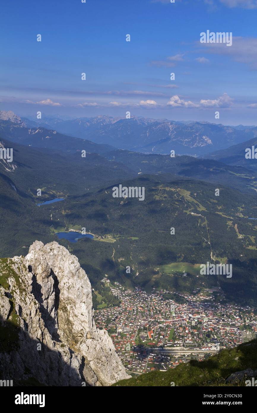 View of Mittenwald from the Karwendel mountain station Stock Photo - Alamy