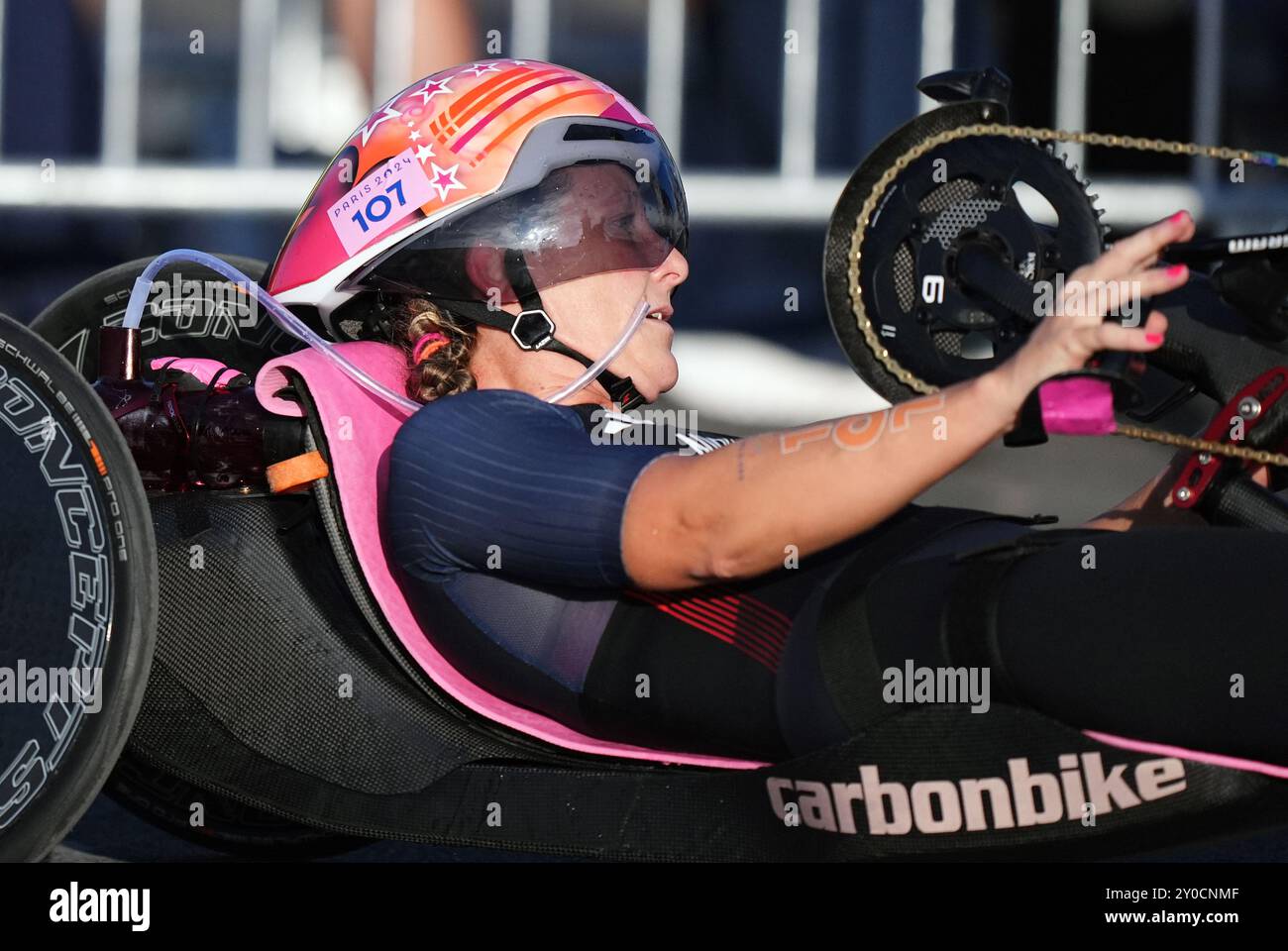 Great Britain's Melissa Nicholls during the Women's PTWC Para Triathlon ...