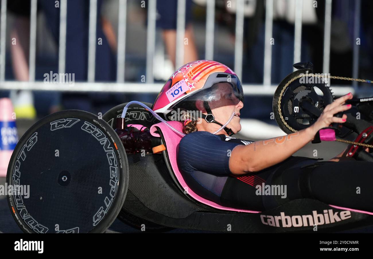 Great Britain's Melissa Nicholls during the Women's PTWC Para Triathlon ...