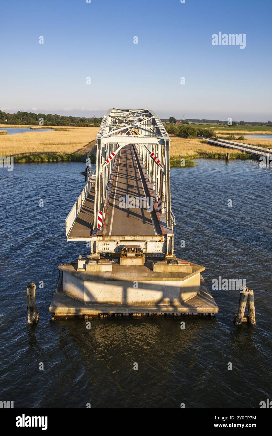Rusty historic swing bridge that crosses the water Stock Photo - Alamy