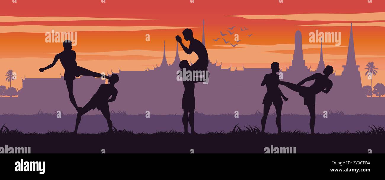 silhouette design of boxer are fighting,vector illustration Stock ...