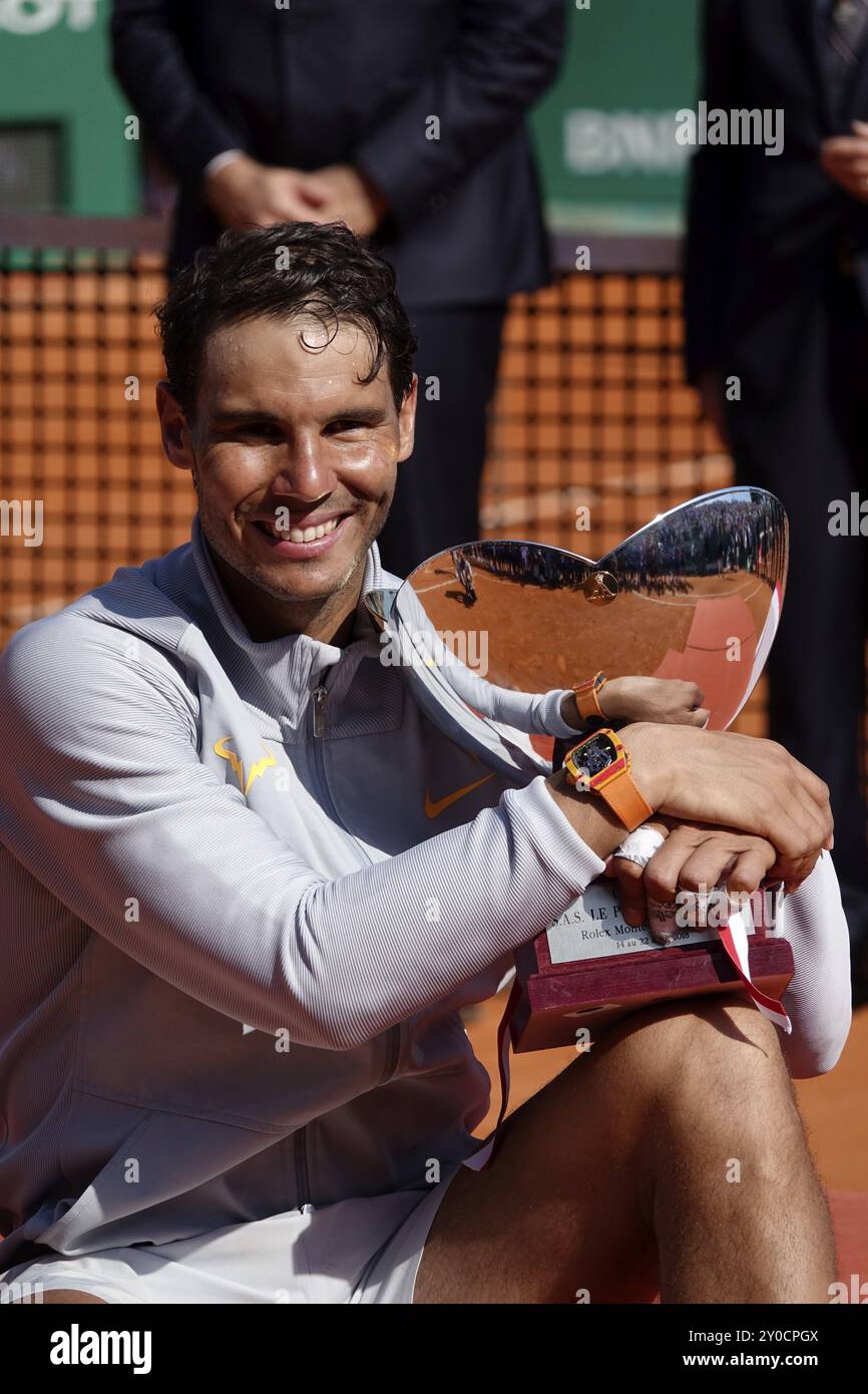 Award ceremony for Rafael Nadal after the final of the Rolex Monte ...