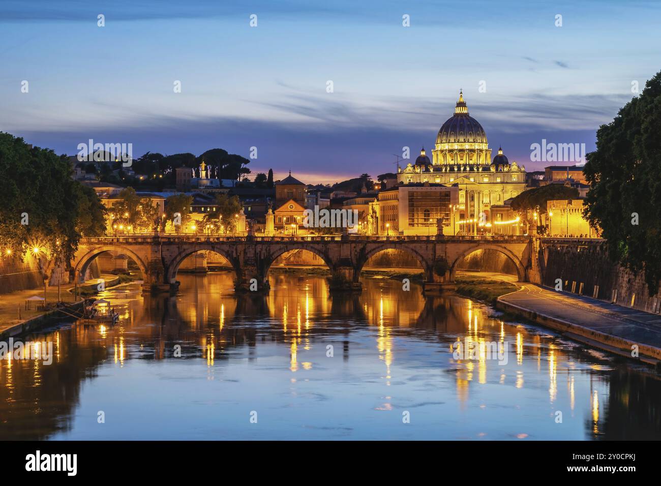 Rome Vatican Italy sunset city skyline at Tiber River Stock Photo - Alamy