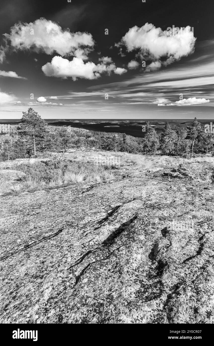 Landscape by the Gulf of Bothnia in Skuleskogen National Park, Hoega ...