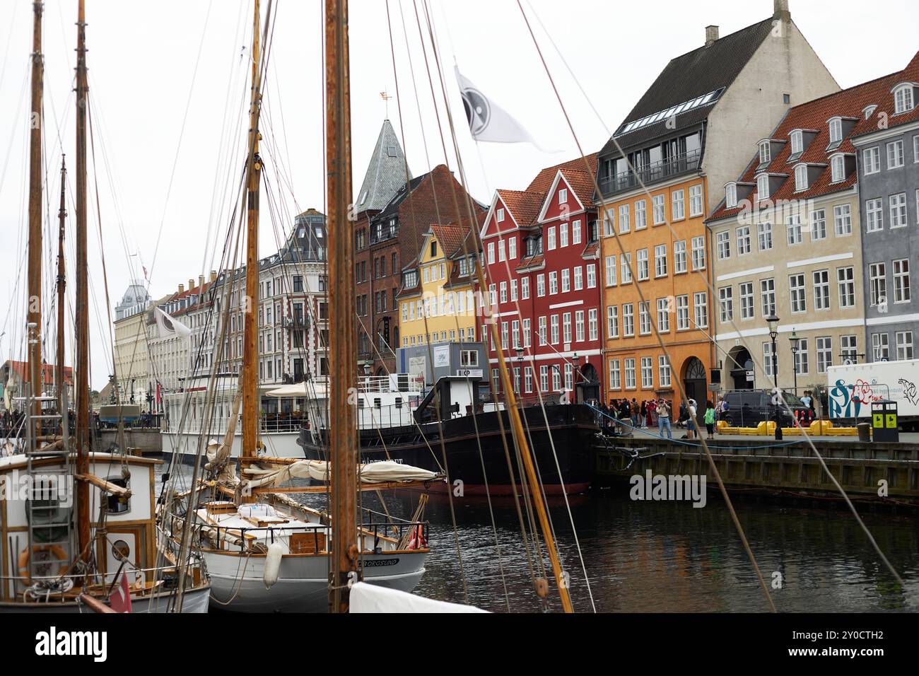 Copenhagen, Denmark - August 22, 2024: Colourful, captivating Nyhavn is ...