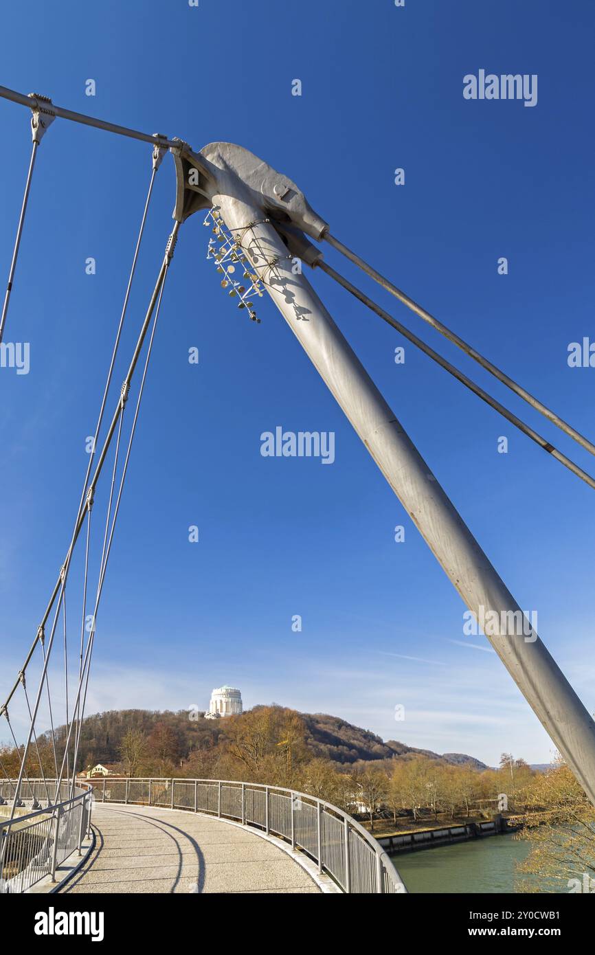Pedestrian bridge over the Altmuehl in Kelheim Stock Photo - Alamy