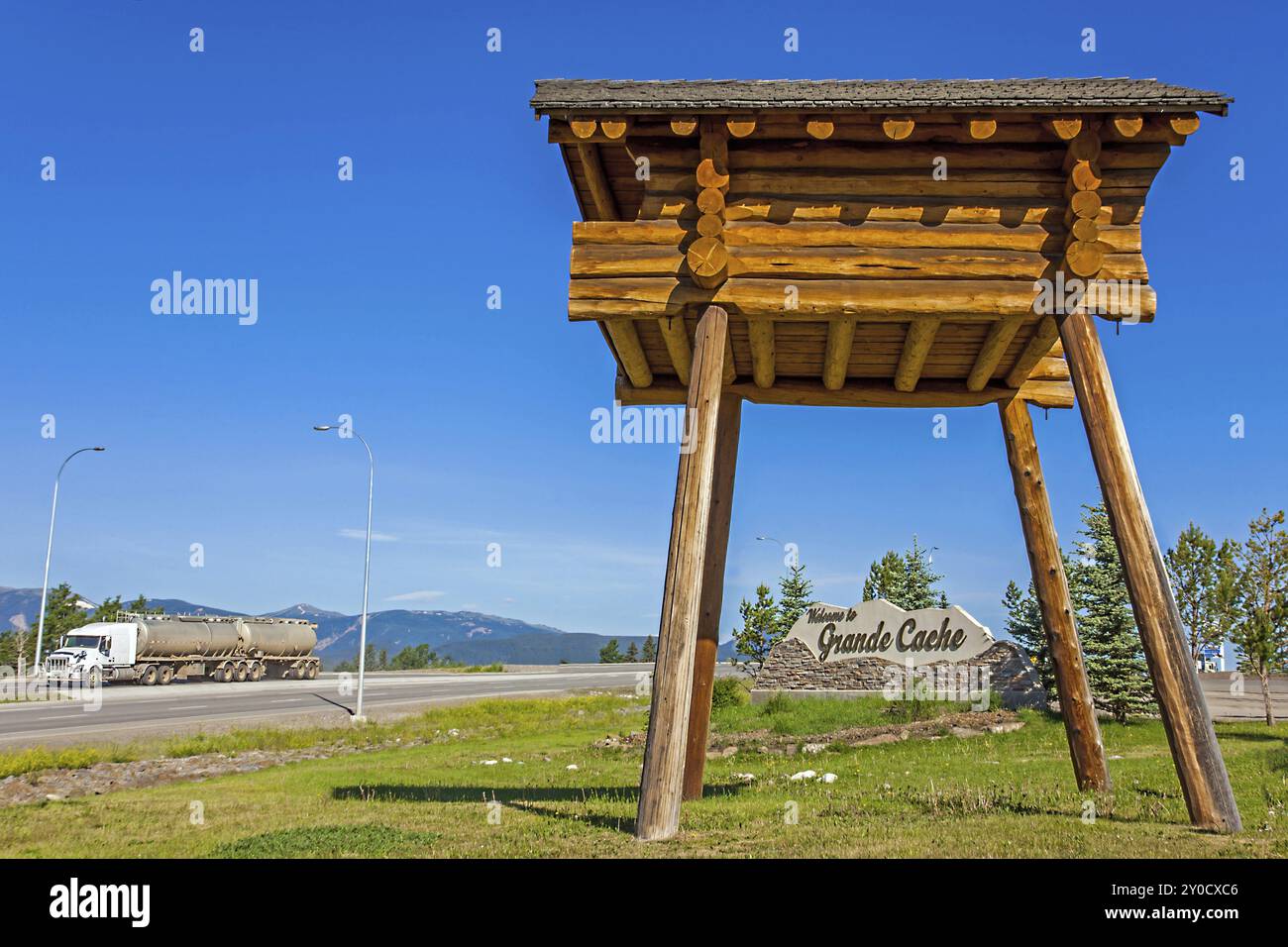 The town sign in Grande Cache Alberta Canada Stock Photo - Alamy