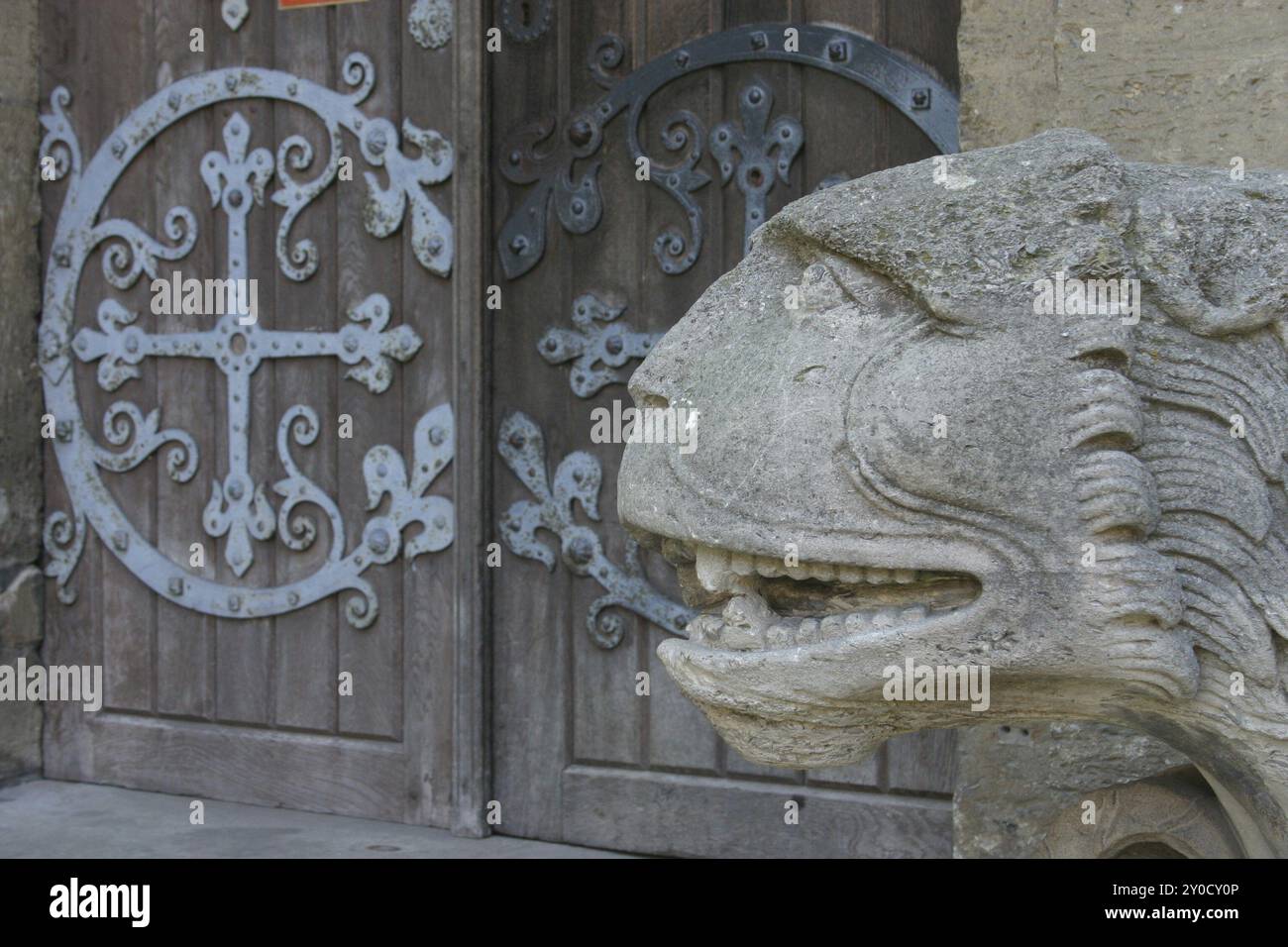 Lion's head on the lion portal of the imperial cathedral in ...