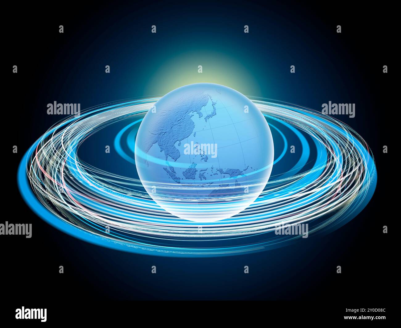 Circle light and the earth Stock Photo - Alamy