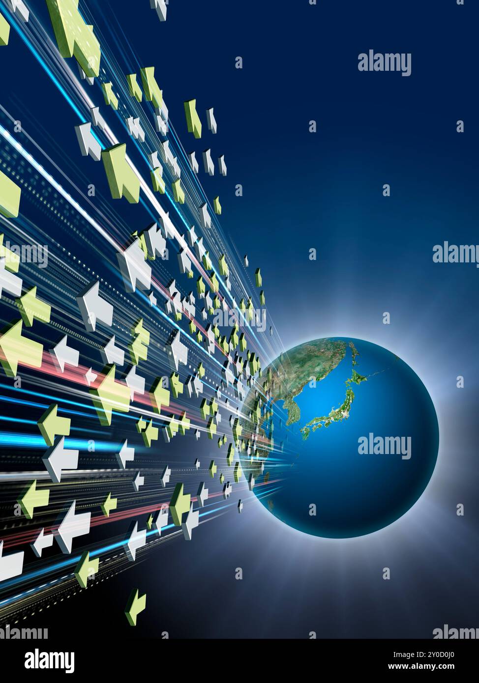 A group of arrows jump out of the earth Stock Photo - Alamy