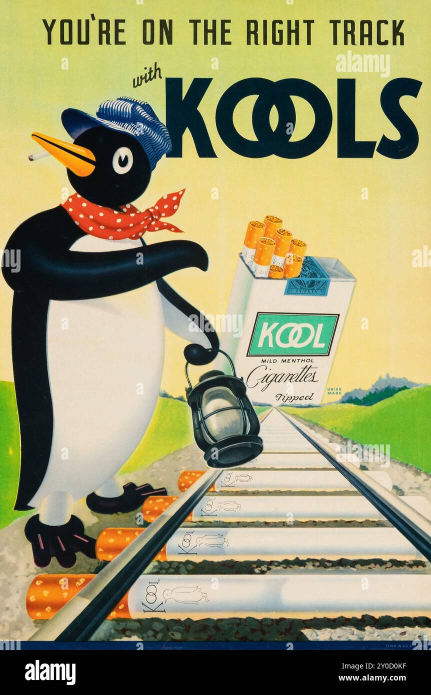 Kools penguin, vintage cigarette advertisement poster - You're on the ...