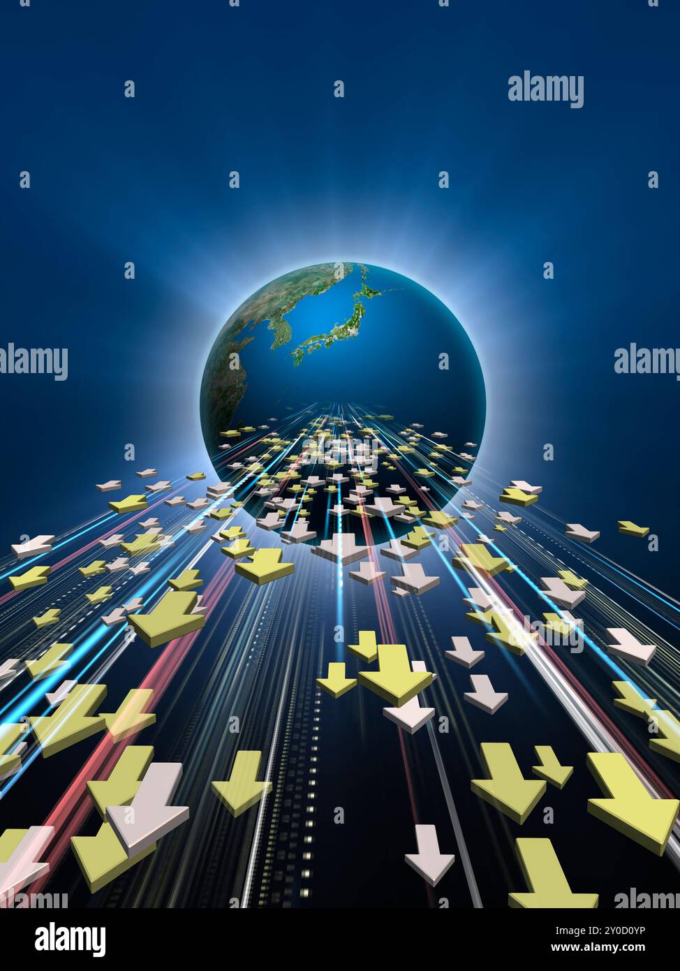 A group of arrows jump out of the earth Stock Photo - Alamy