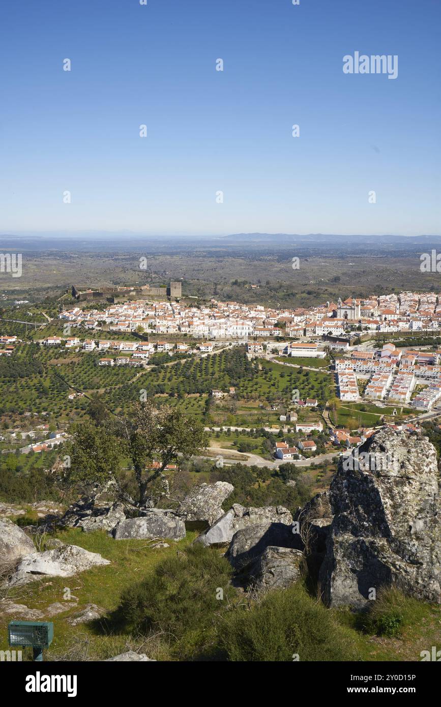 Castelo de Vide in Alentejo, Portugal from Serra de Sao Mamede ...