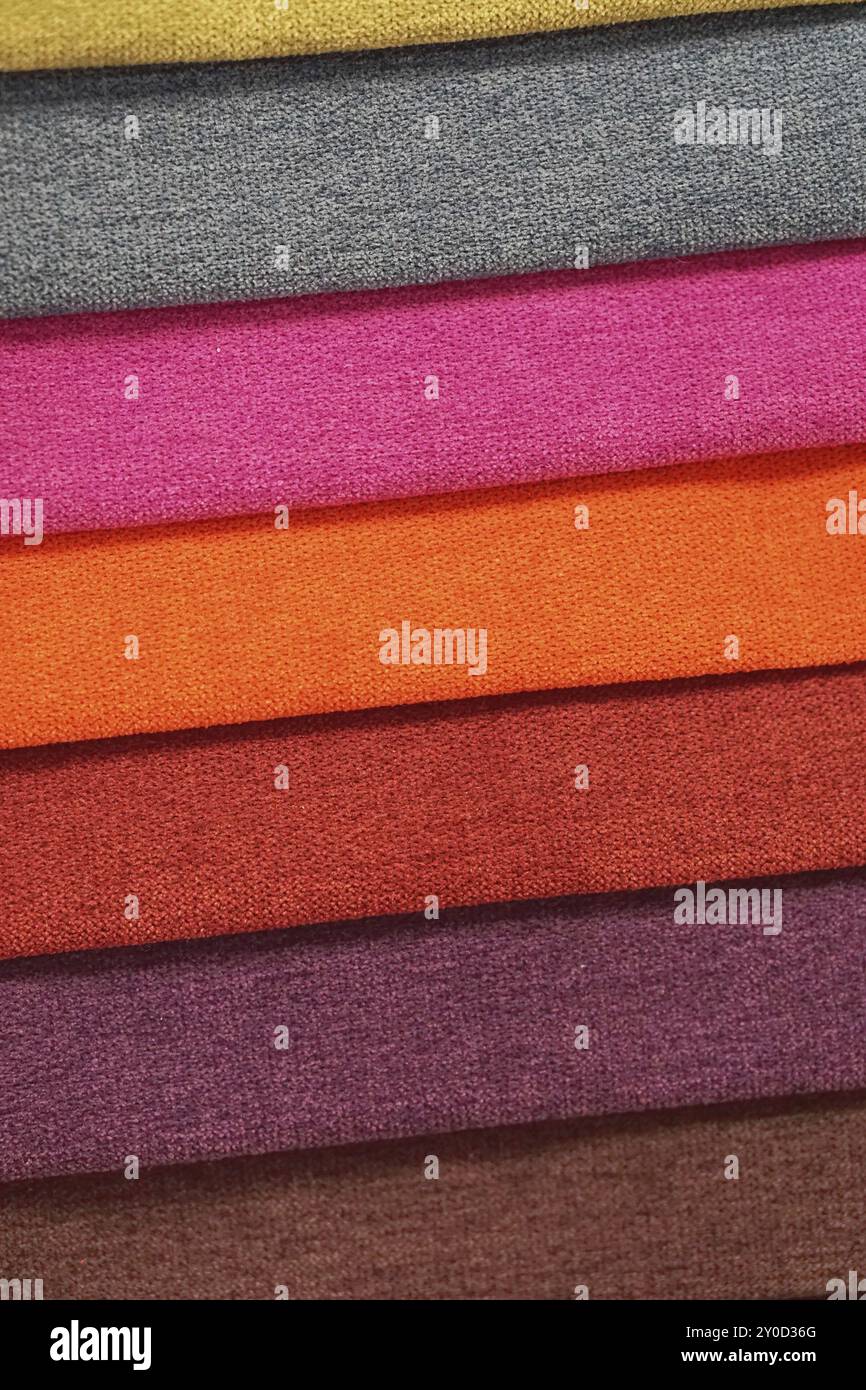 Textile linen material colour samples Stock Photo - Alamy