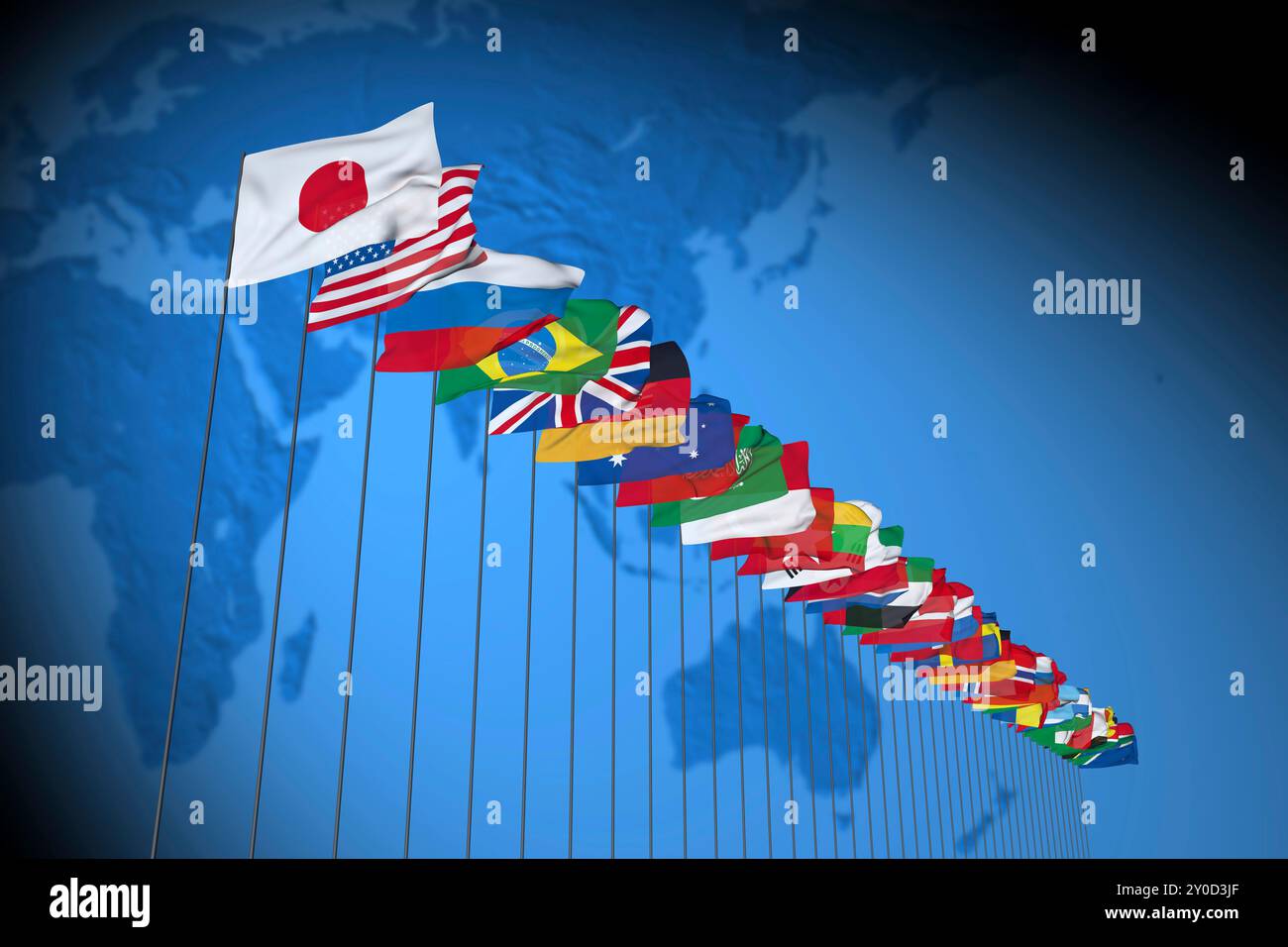 Flags map hi-res stock photography and images - Alamy