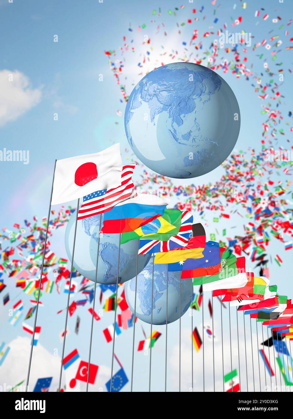 Flags of all nations and Earth Stock Photo - Alamy