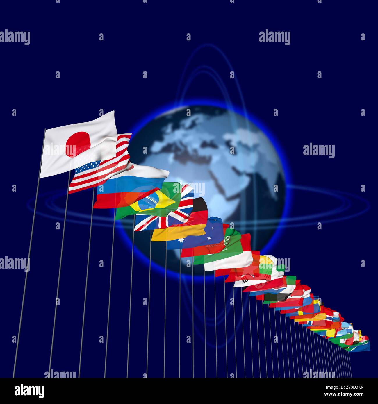 Flags of all nations and Earth Stock Photo - Alamy