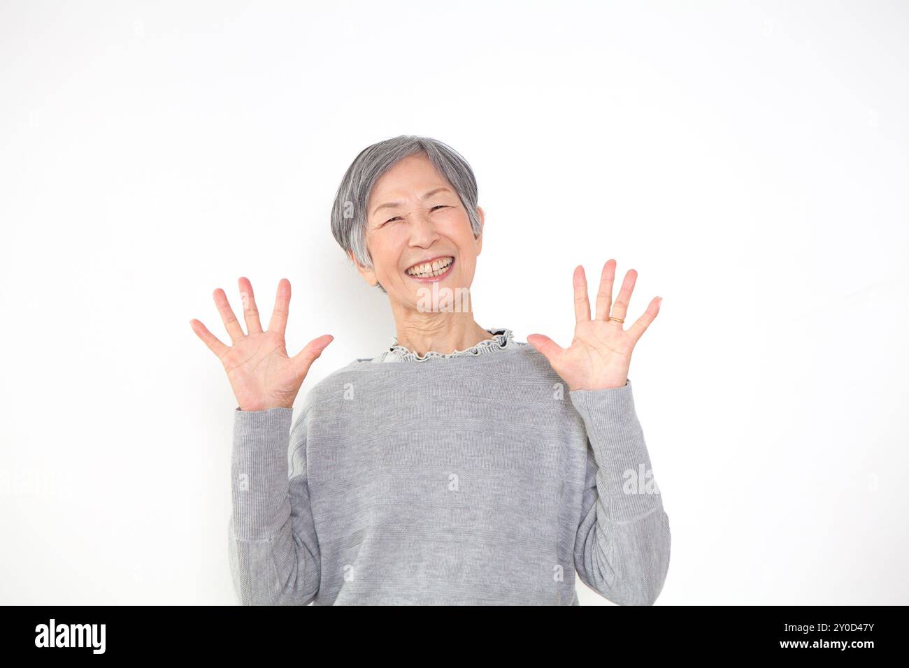 A senior woman's smiling face Stock Photo - Alamy