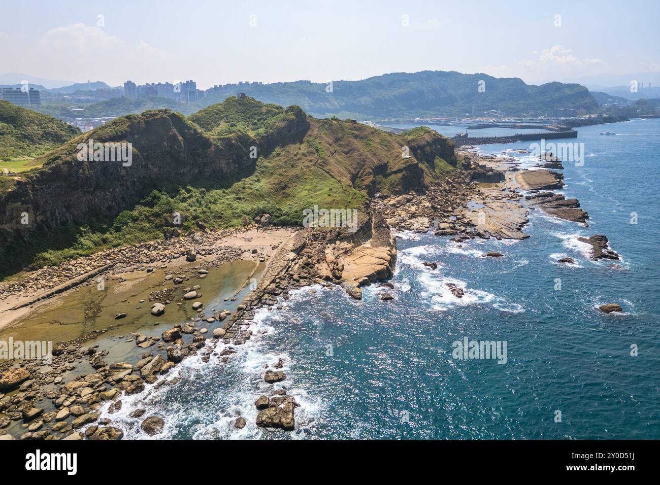 Aerial view of Badouzi Coastal Park, aka Wangyou Valley, in keelung, taiwan Stock Photo - Alamy