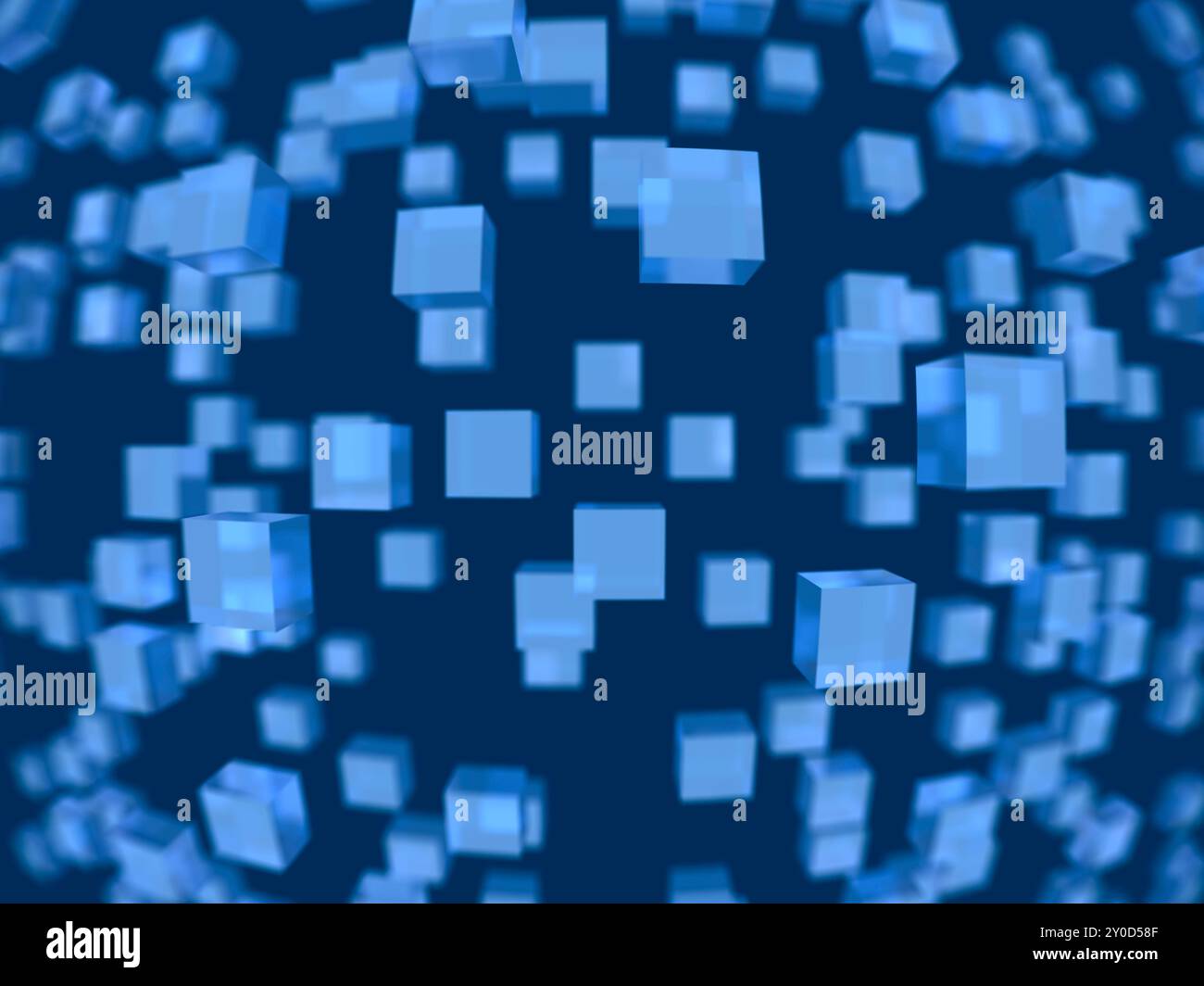 Floating transparent block group Stock Photo - Alamy