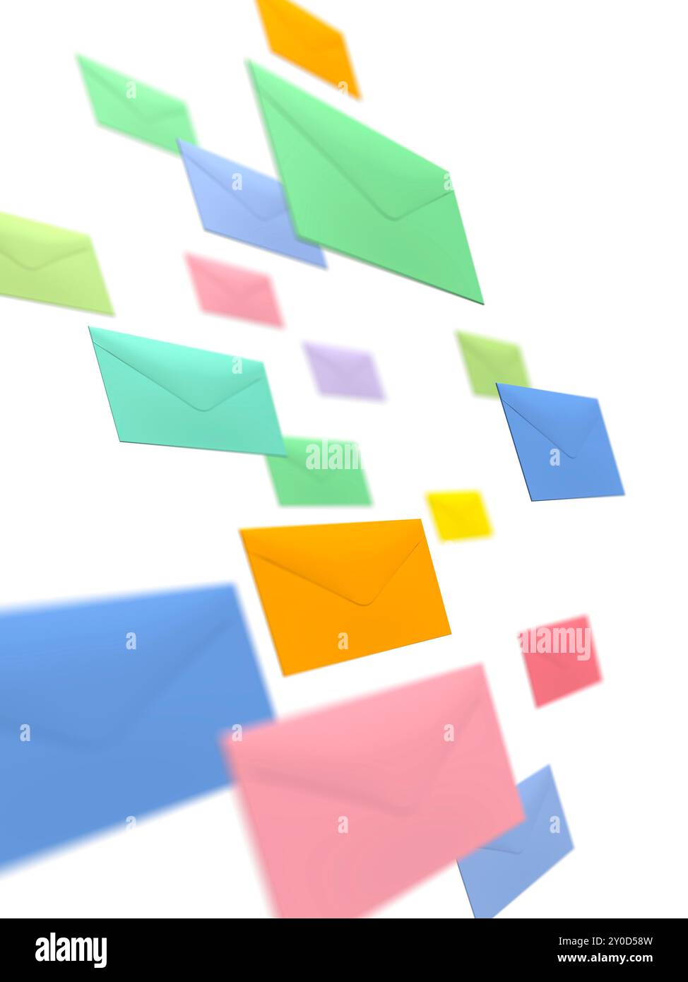 Floating colorful envelopes Stock Photo - Alamy