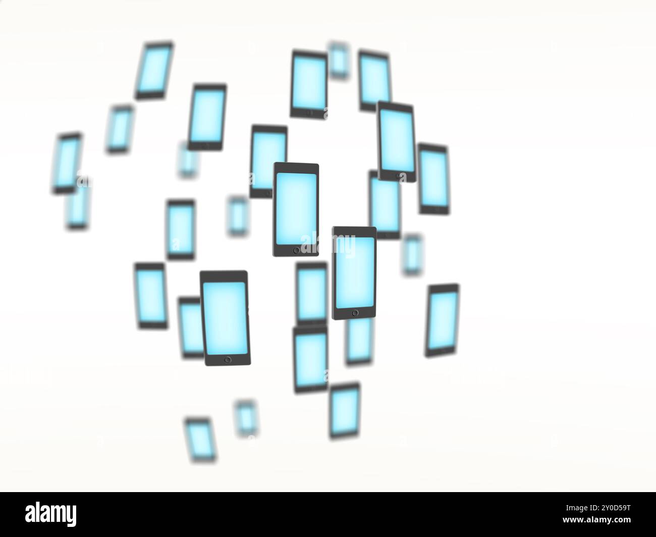 Floating smart phones Stock Photo - Alamy