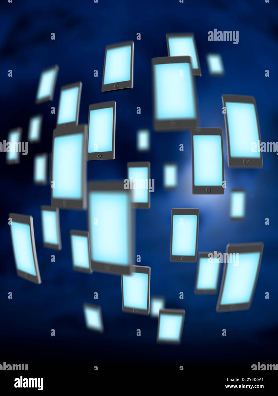 Multiple phones illustration hi-res stock photography and images - Alamy