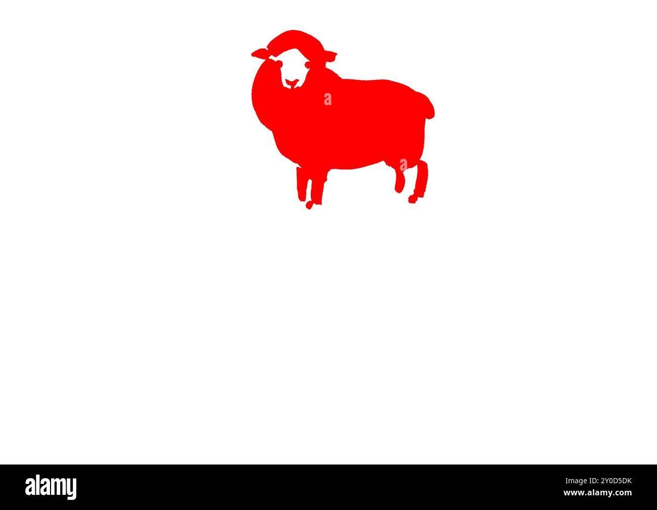 A red sheep in the middle Stock Photo - Alamy
