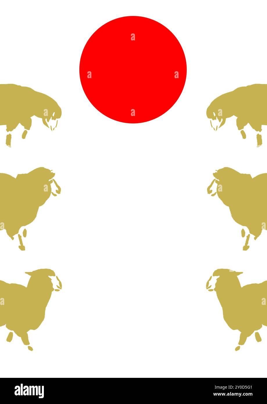 An outline of the sun and six sheep Stock Photo - Alamy