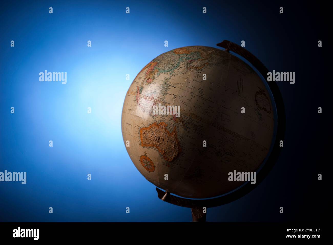 A globe with blue back Stock Photo - Alamy