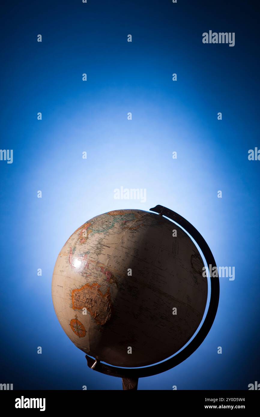A globe with blue back Stock Photo - Alamy