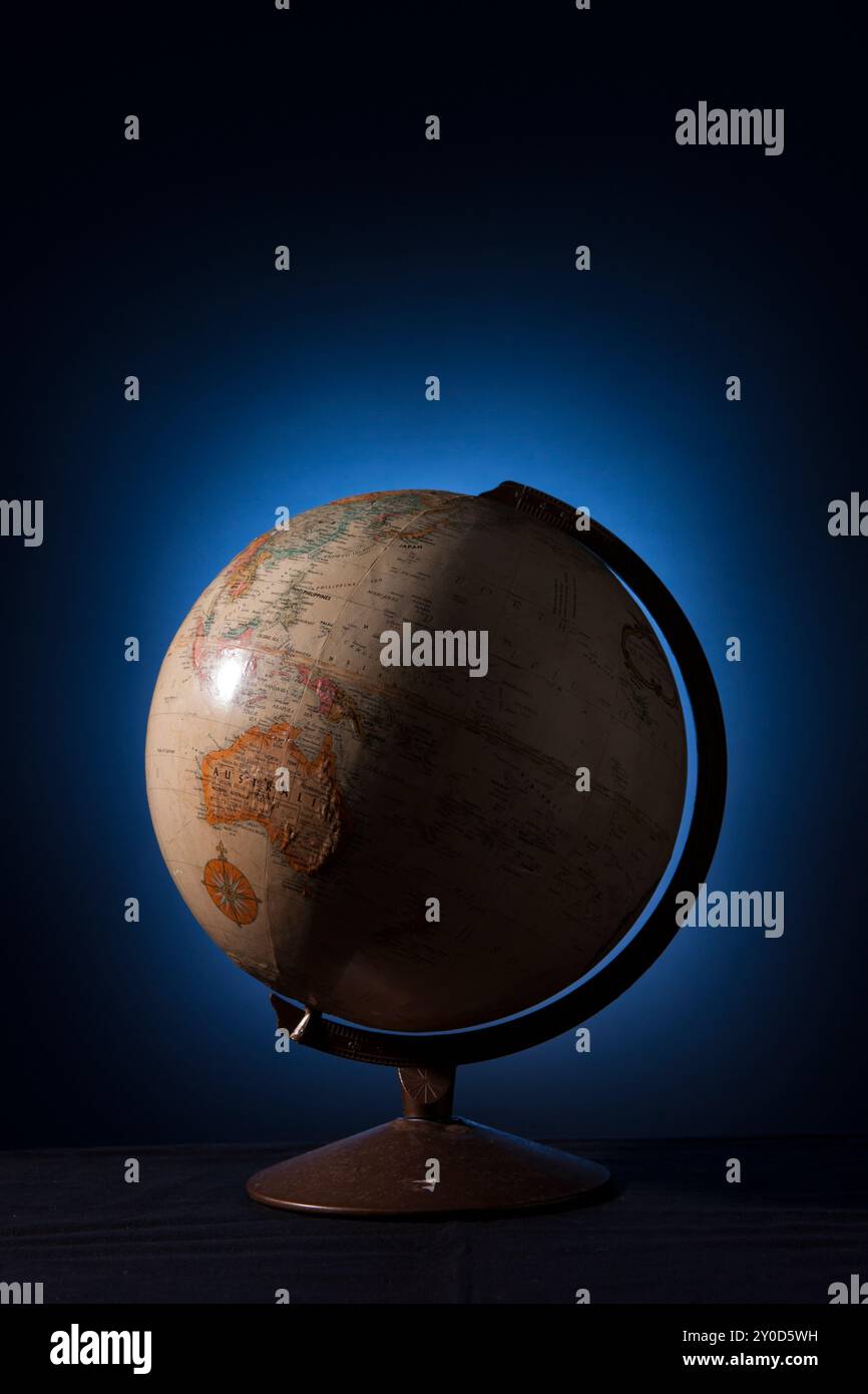 A globe with blue back Stock Photo - Alamy
