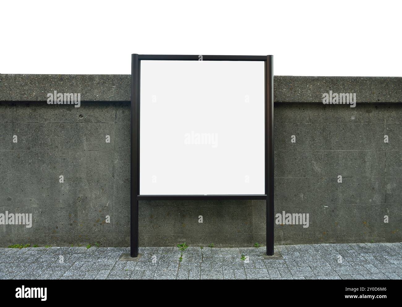 Background with white signboard Stock Photo - Alamy