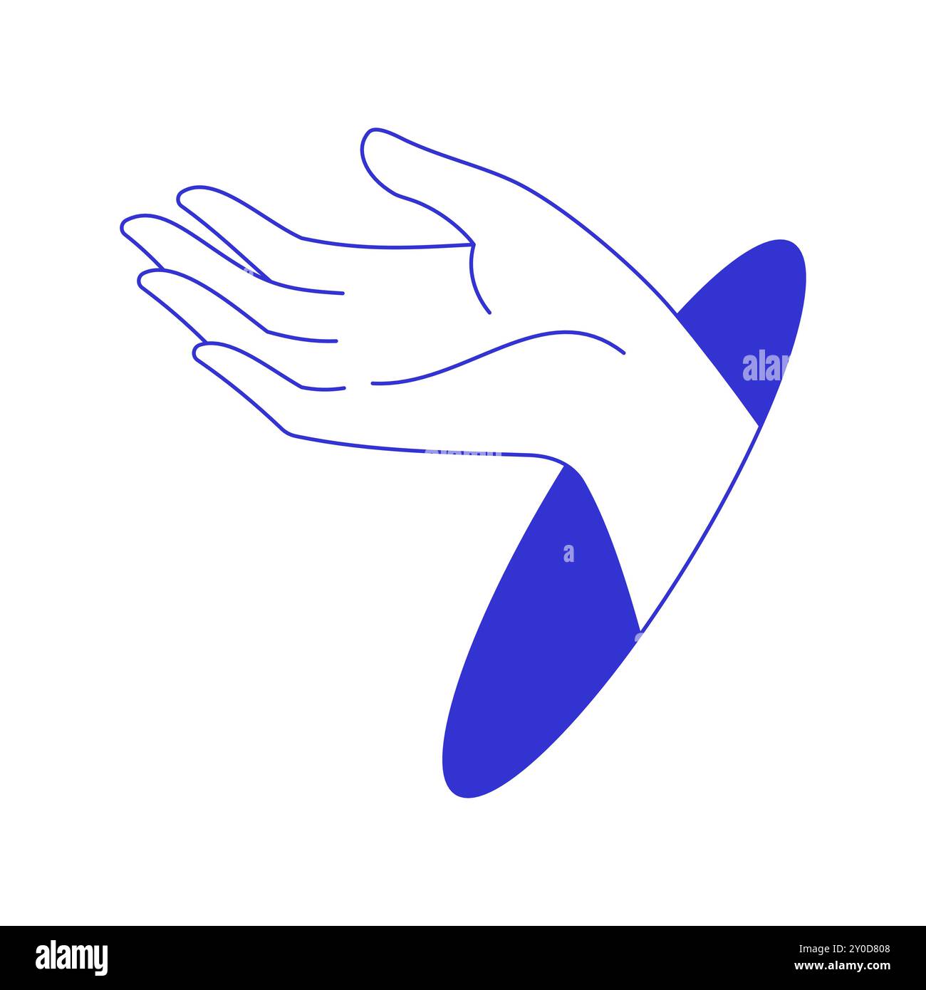 Y2k human hand asking giving gesture at hole contemporary pop art line ...