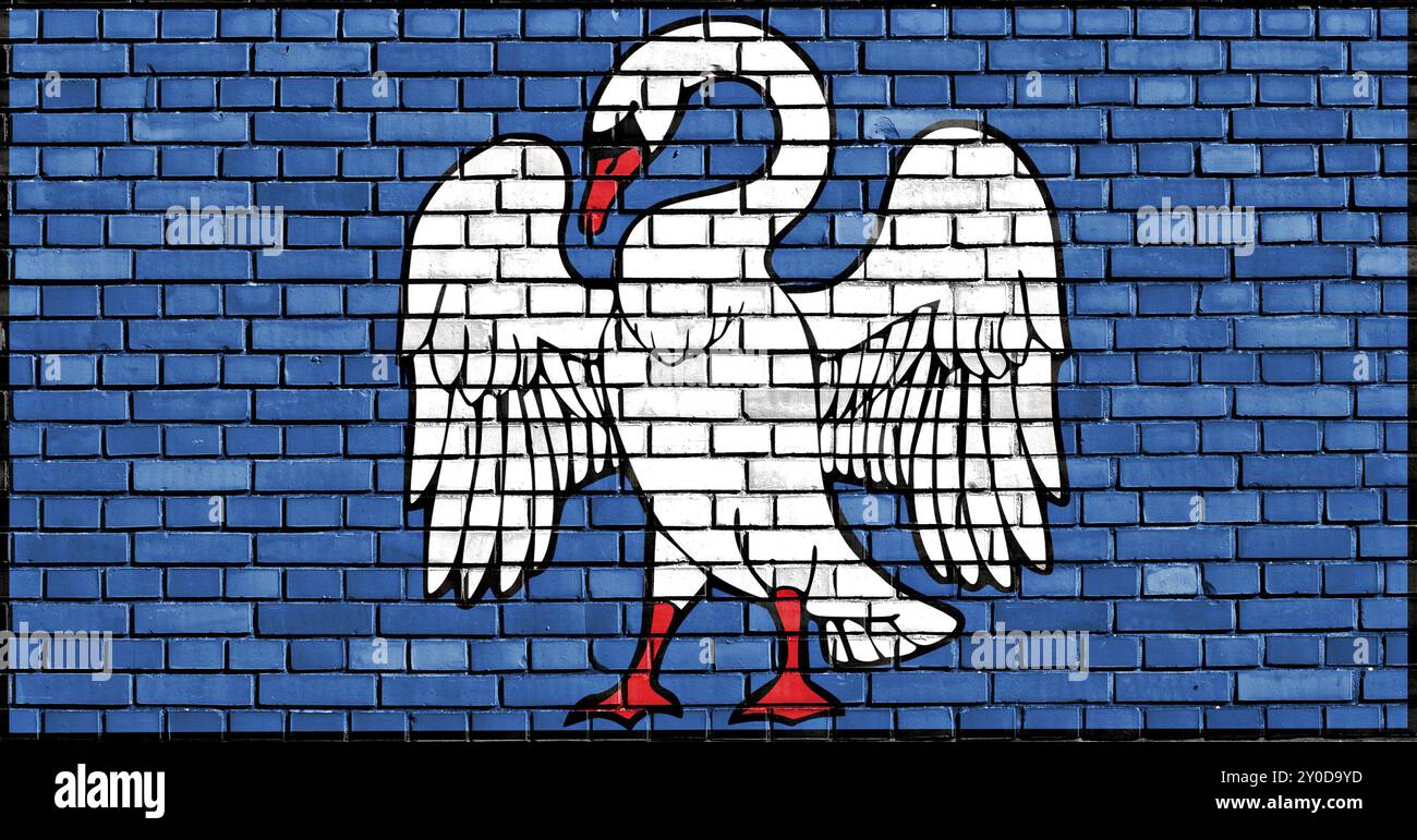 Flag of Jonava painted on brick wall Stock Photo - Alamy
