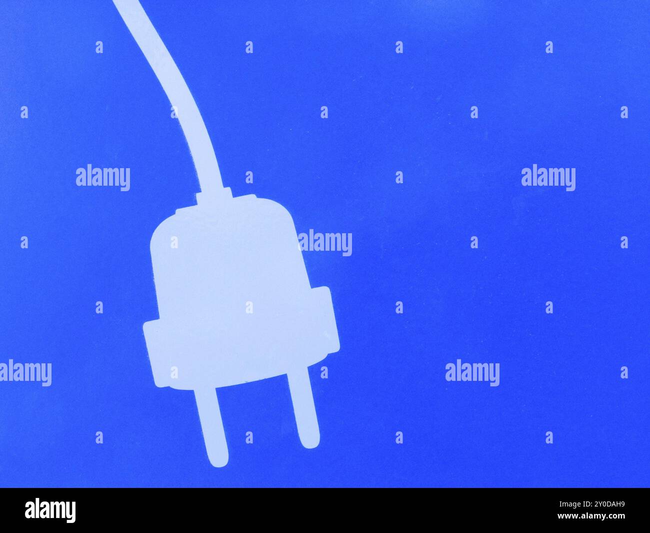 Blue electric car sign in germany with plug and cable Stock Photo - Alamy