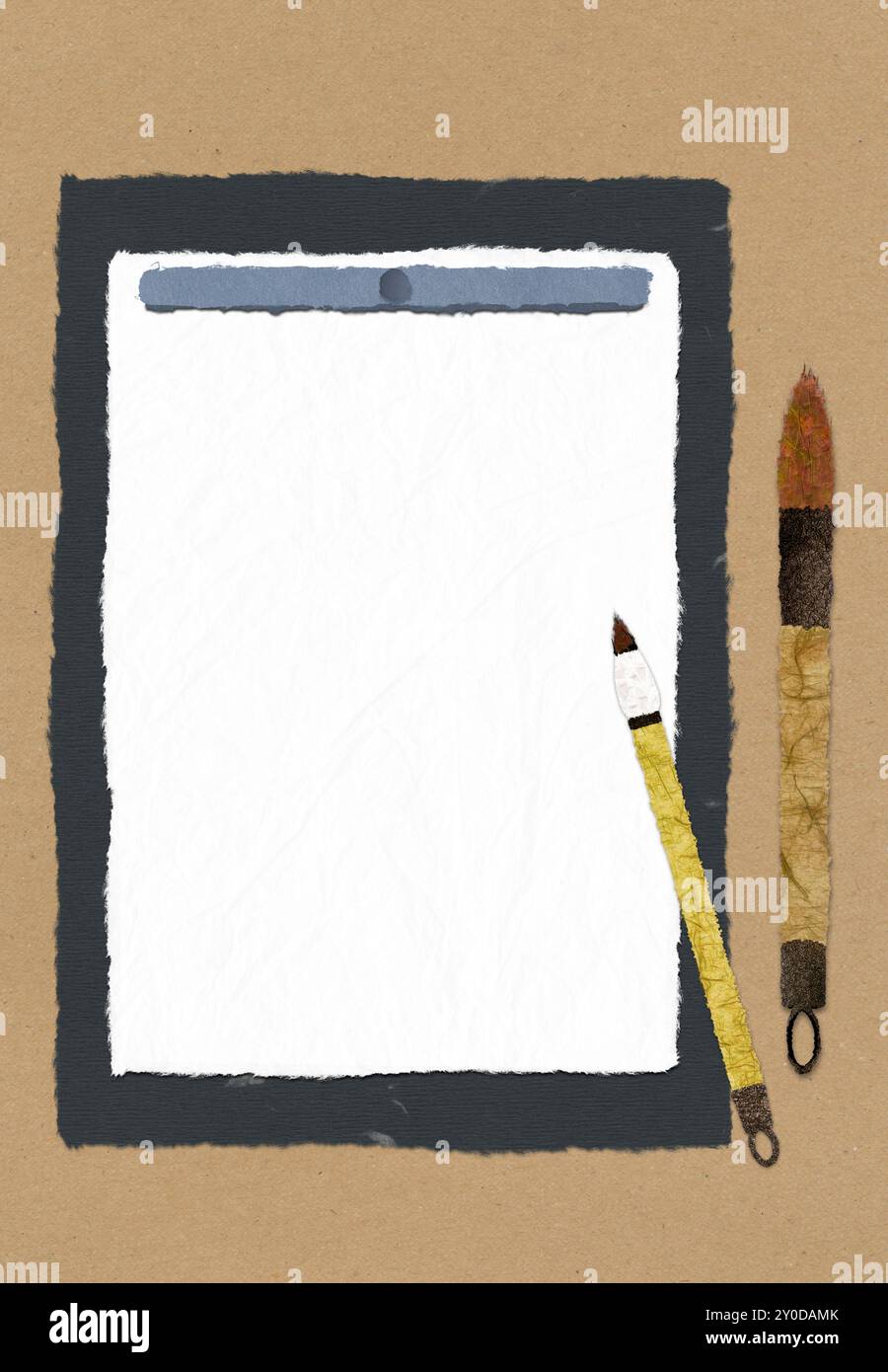 Calligraphy of collage of pieces of colored paper Stock Photo - Alamy