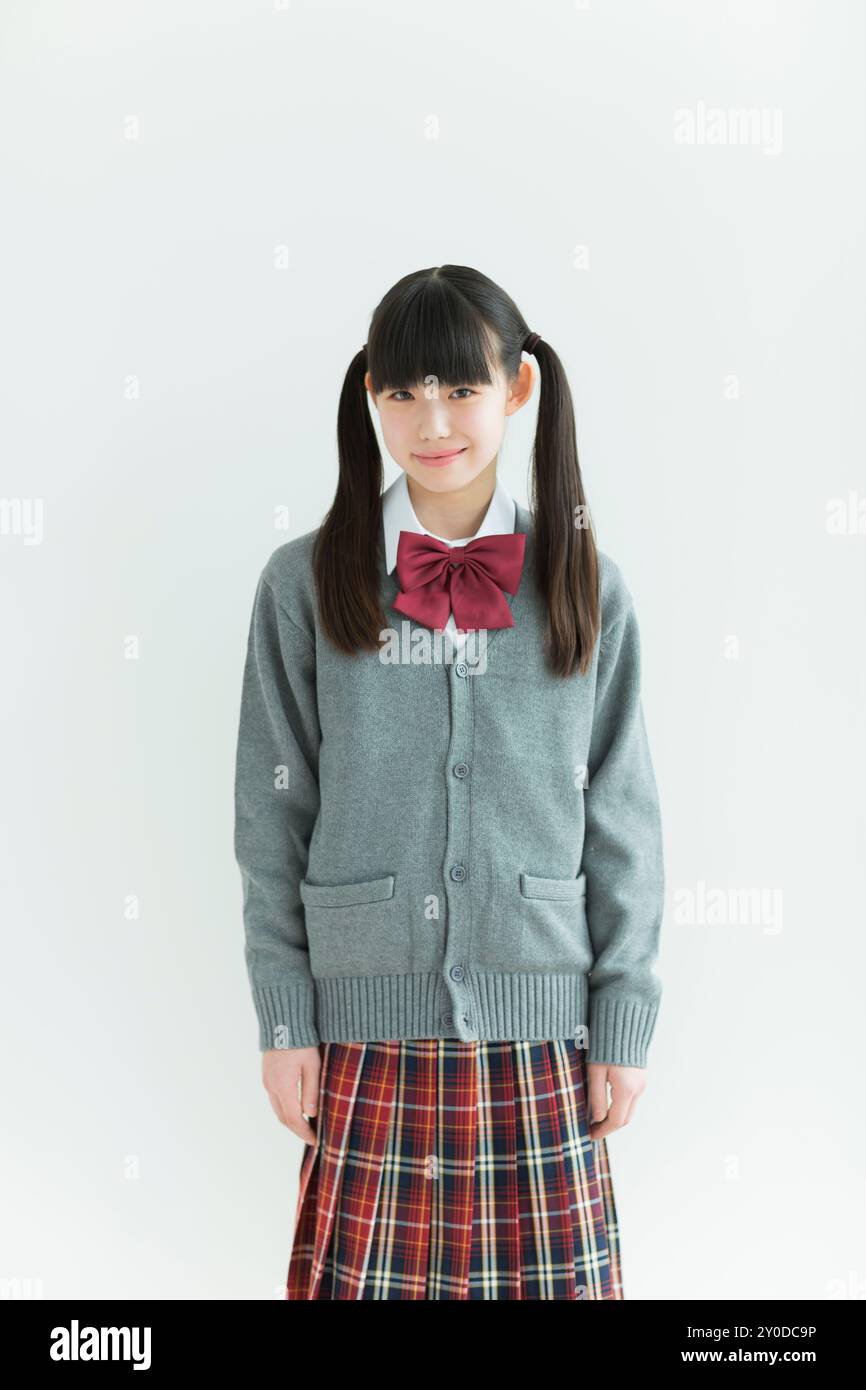 A smiling middle school girl Stock Photo - Alamy