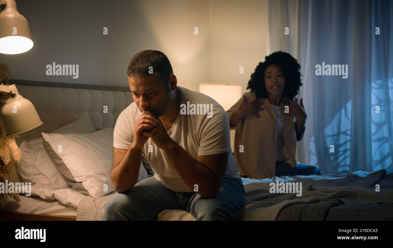 African man sad upset worried frustrated husband boyfriend separated ...