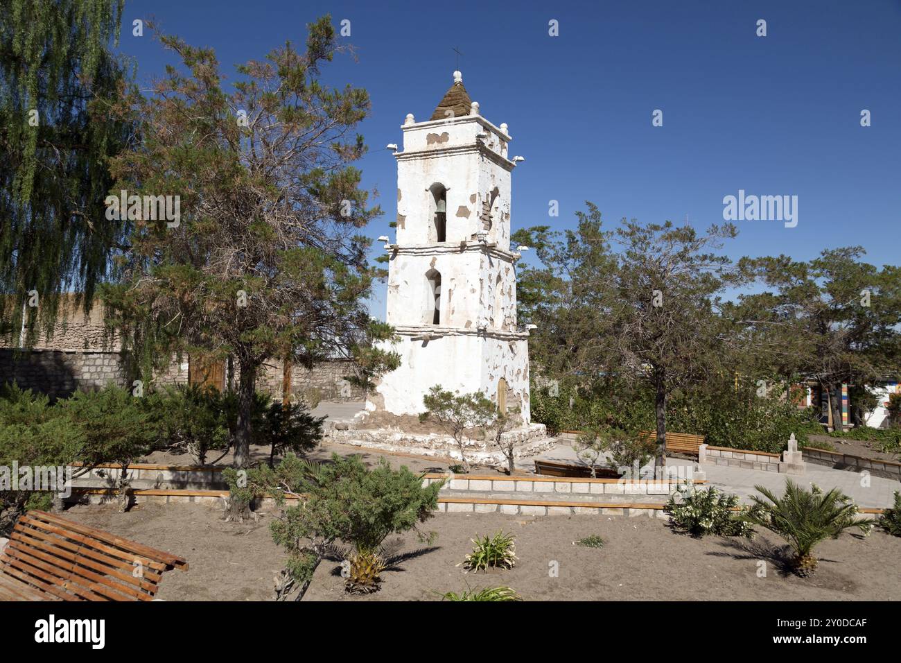 Bell tower of San Lucas in Toconao Stock Photo - Alamy