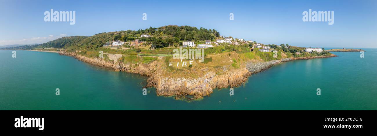 Panorama of a sunny Killiney Bay Stock Photo - Alamy
